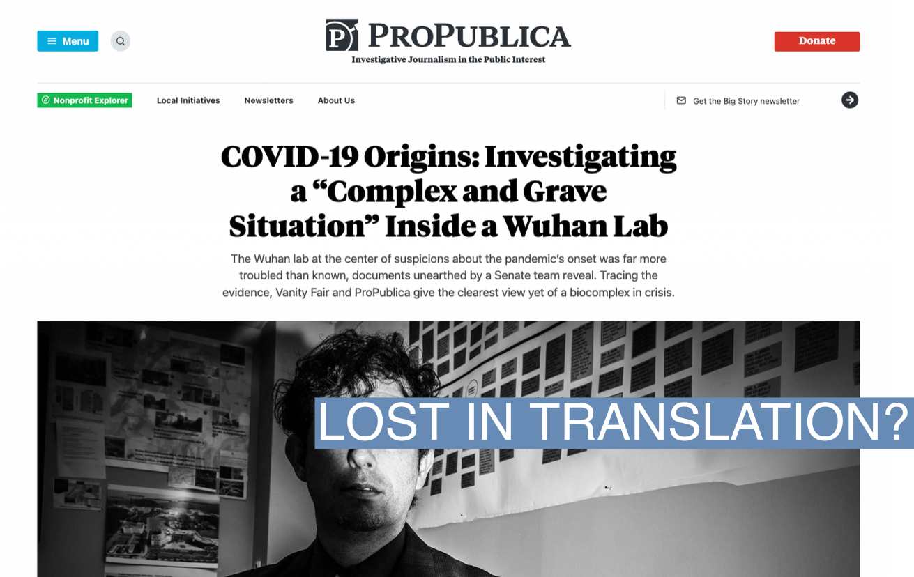 ProPublica scrambles to check translation in COVID origin story | Semafor